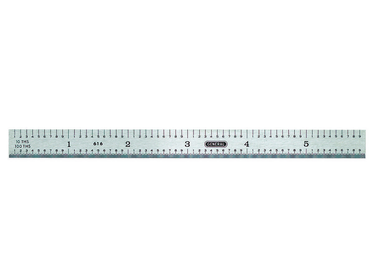 Precision 6 in. Rigid Steel Ruler with 4R Graduations